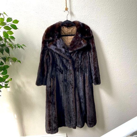 Jackets & Coats | Vintage Rare Luxurious Dark Brown Full Length Mink ...